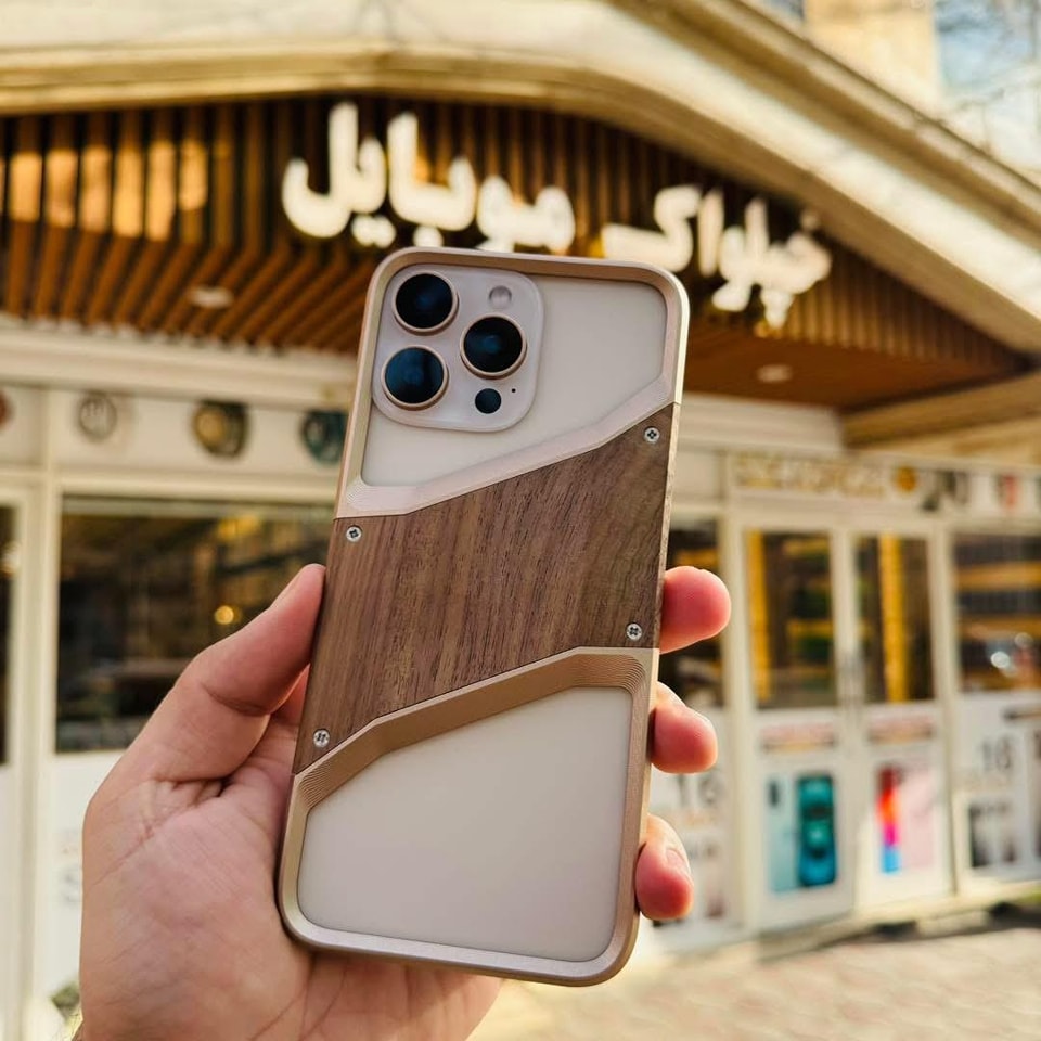 Premium real wood metal case for iphone – iphone cover bd